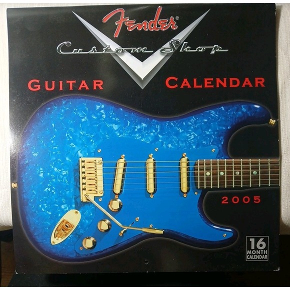 Office | Vintage 205 Fender Guitar Custom Shop Calendar 16 Months Euc ...